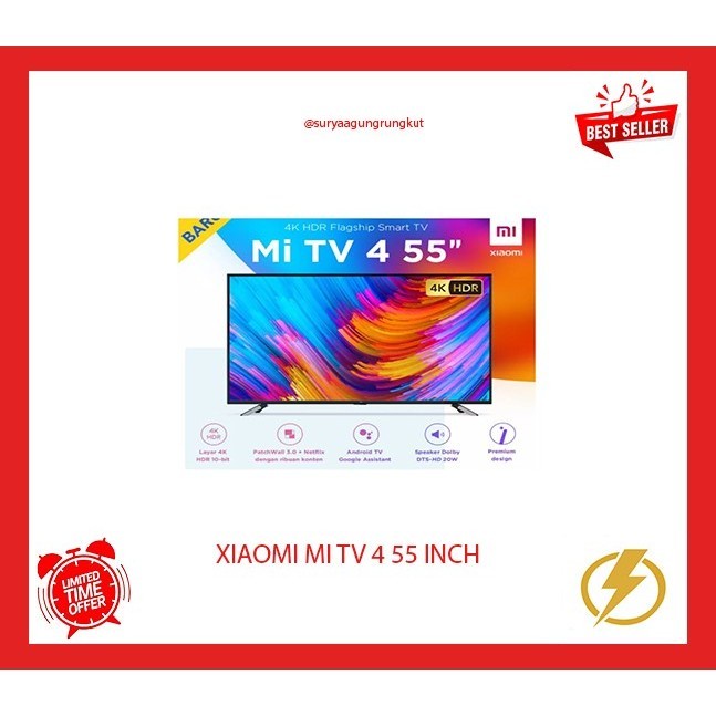 Jual LED SMART ANDROID TV XIAOMI 55 INCH NETFLIX - MI TV 4 55 GARANSI ...