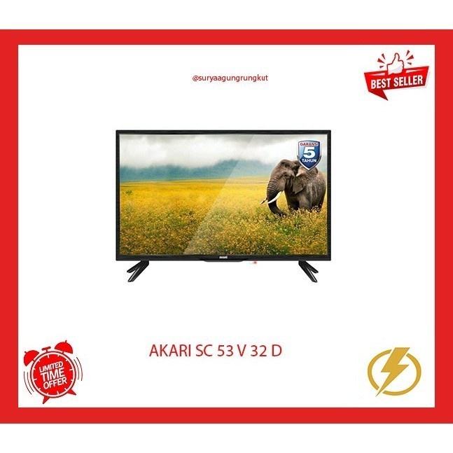 Jual LED TV AKARI 32 INCH SMART CONNECT - SC 53 V 32 D | Shopee Indonesia