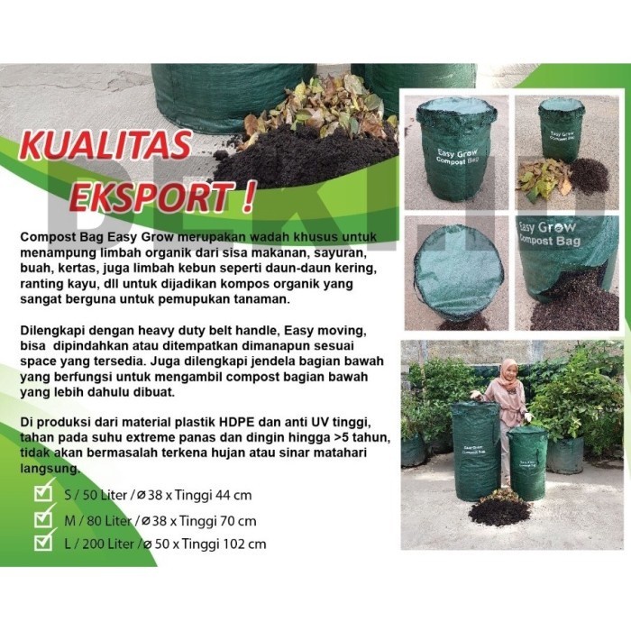 Jual JTTOP" COMPOST BAG 200 L TAS KOMPOS TEMPAT MEMBUAT KOMPOSTER ...
