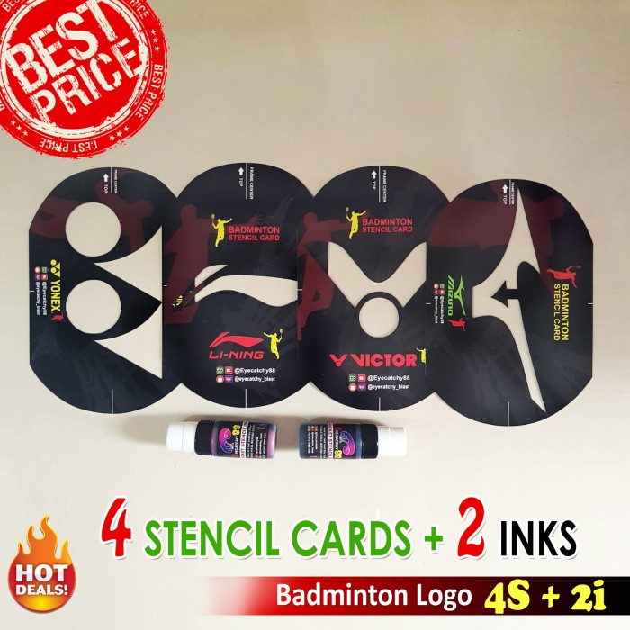Jual black Logo - Stencil Card Badminton/ Logo Raket/ Cetakan Raket ...