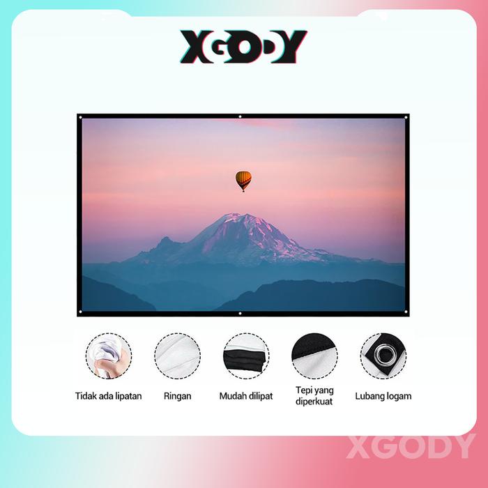 Jual Project - XGODY 100-inch Portable Projector Screen 16:9Only Layar ...