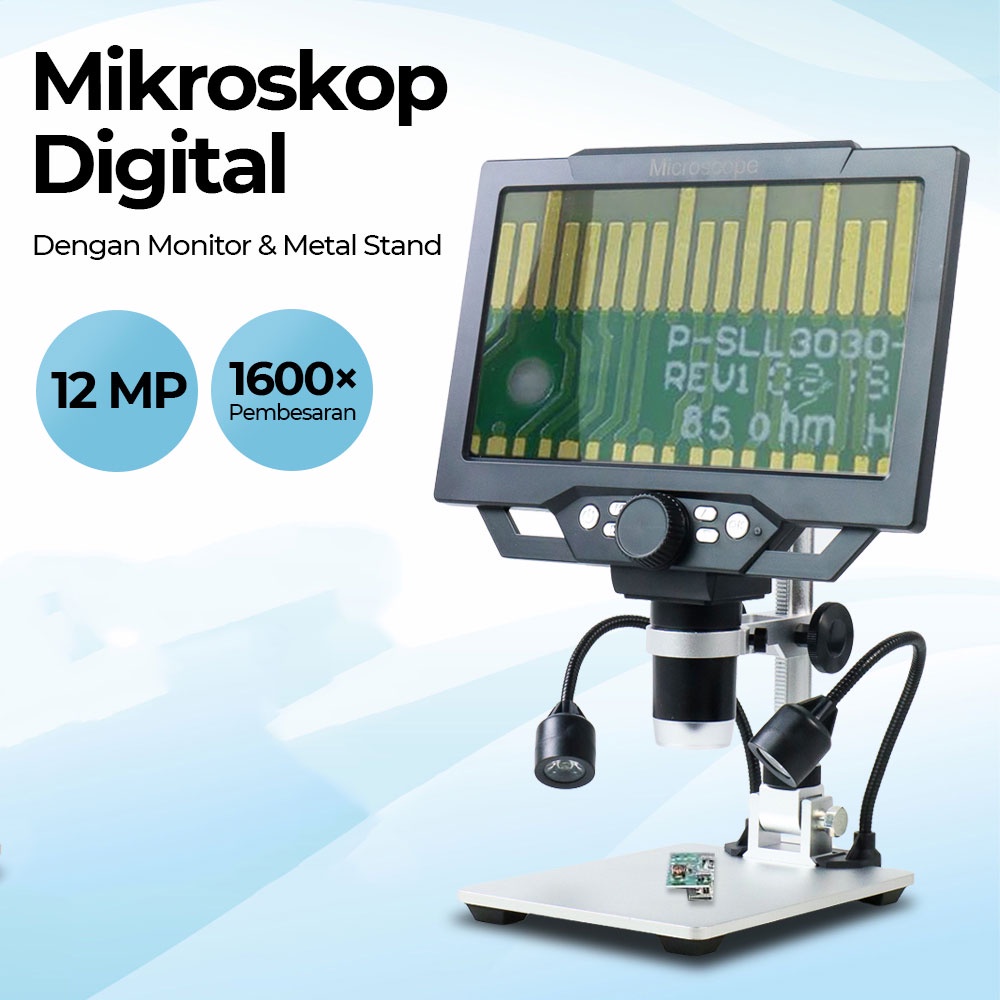 Jual Taffware Mikroskop Digital 12MP 1600X dengan Monitor and Metal ...