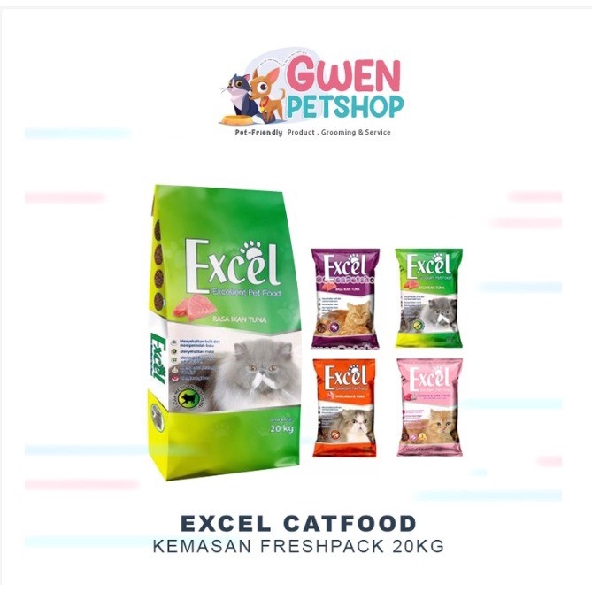 Jual ^Ready^ Excel Cat Dry Food 20Kg - Makanan Kering Kucing (1 Karung ...