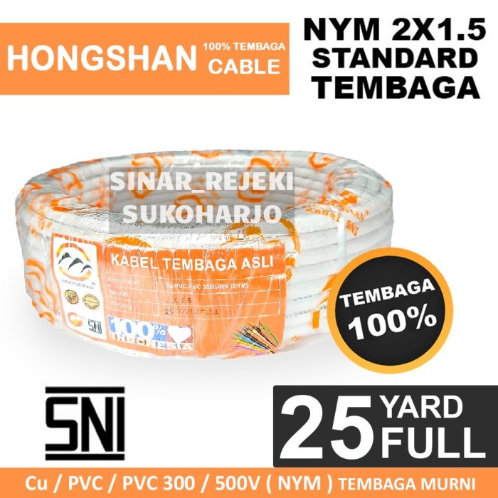 Jual JT READY KABEL LISTRIK NYM SNI TEMBAGA 2X1,5 ROLL 25 YARD FULL KABEL TEMBAGA ASLI 2X1.5 ...