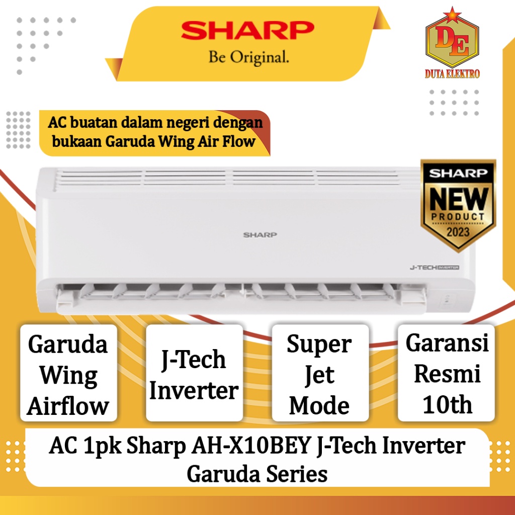 Jual AC 1pk Sharp AHX 10 BEY J Tech Inverter Garuda Series | Shopee ...