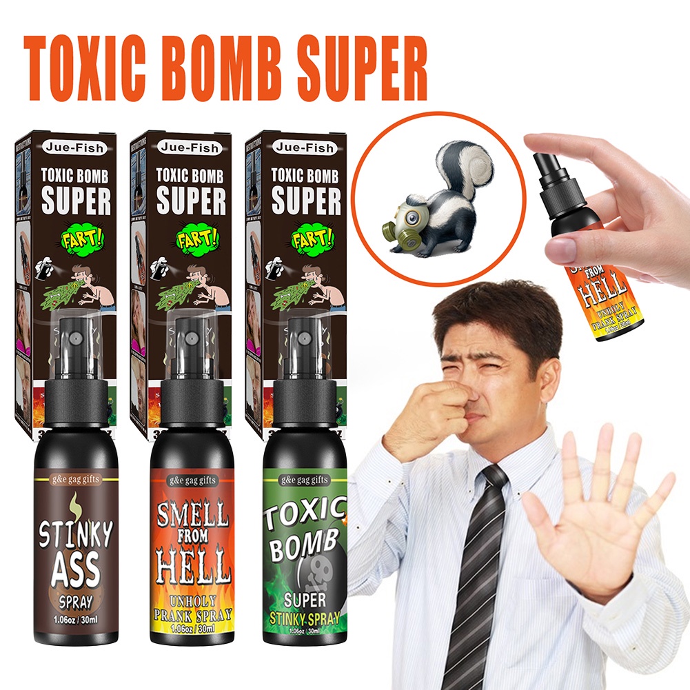 Jual 1-3pcs Fart Spray Can Stink Bomb 30ml Fart Gag Spray Prank Joke ...