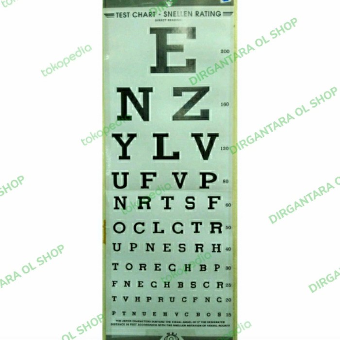 Jual JTTOP" SNELLEN / SNELEN ECHART / ALAT TES PENGLIHATAN / KERTAS TES ...