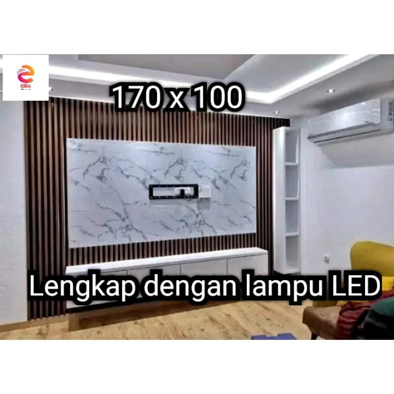 Jual Backdrop tv 65 inc lengkap dengan lampu LED ukuran 170cm x 100cm ...
