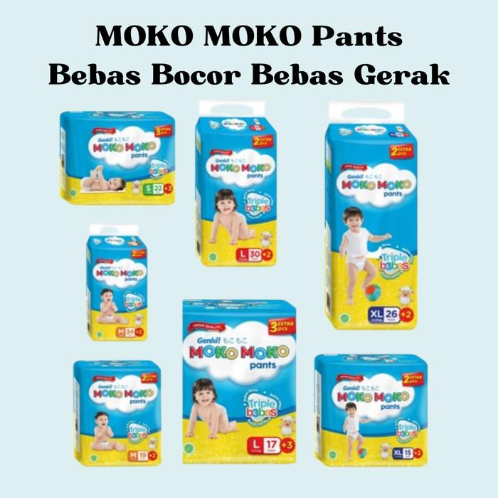 Jual Genki Moko Moko S/M/L/XL - Popok Bayi Tipe Celana - Dengan Triple ...