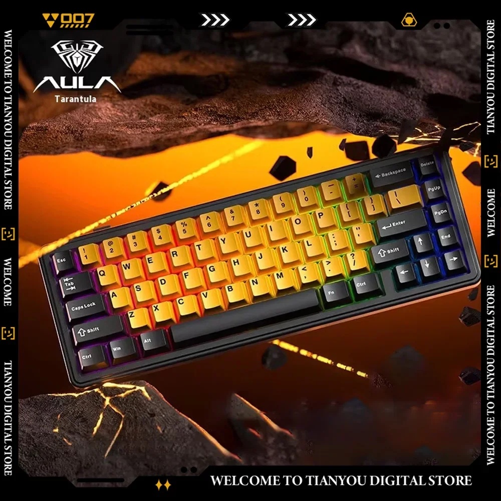 Jual Aula F65 Mechanical Keyboards Rgb Easy-Swap Bluetooth Cordless ...