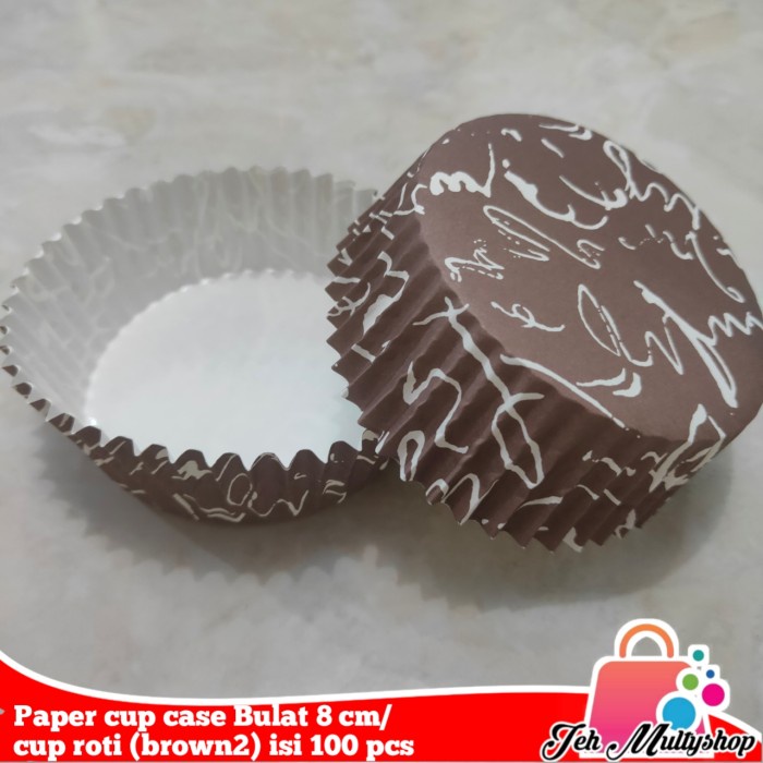 Jual ada- Paper cup case Bulat 8 cm/cup roti (brown2) isi 100 pcs ...