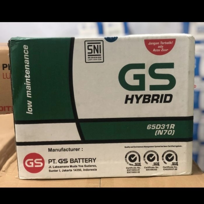 Jual Aki Gs Astra Hybrid N70 70 Amper | Shopee Indonesia