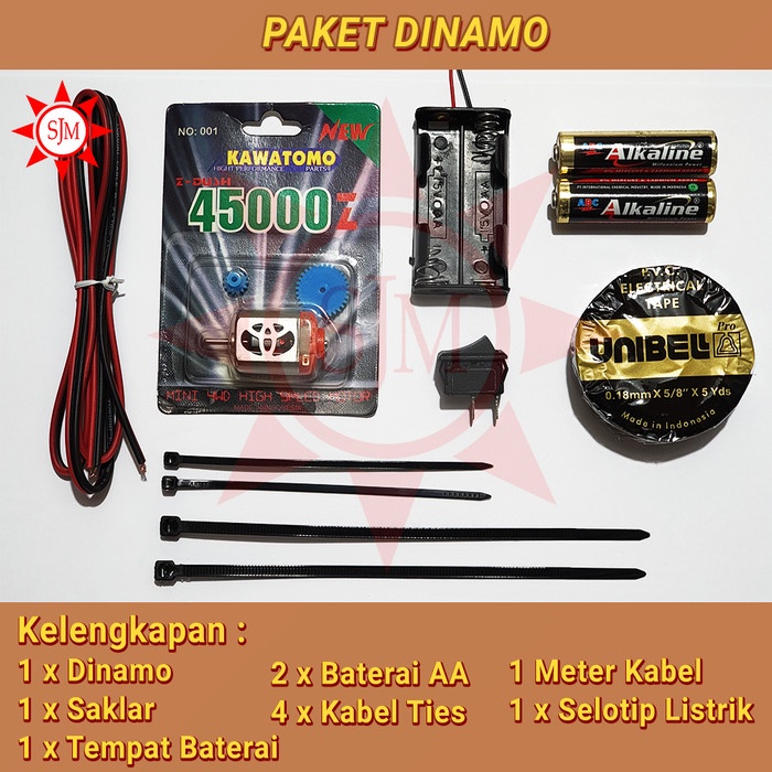 Jual Paket Rangkaian Listrik Bel Dynamo / Dinamo Praktek Prakarya ...