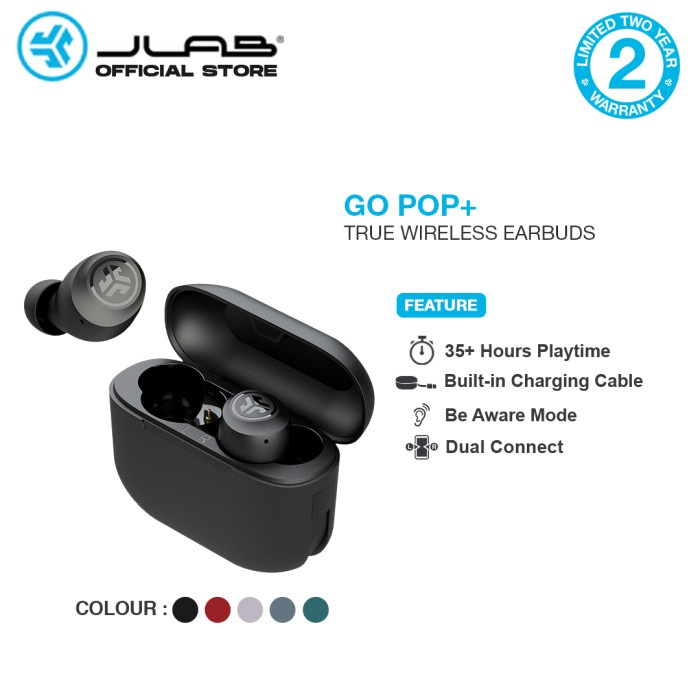 Jual JLab GO Pop+ TWS True Wireless Bluetooth Earphone Earbuds Wireless ...