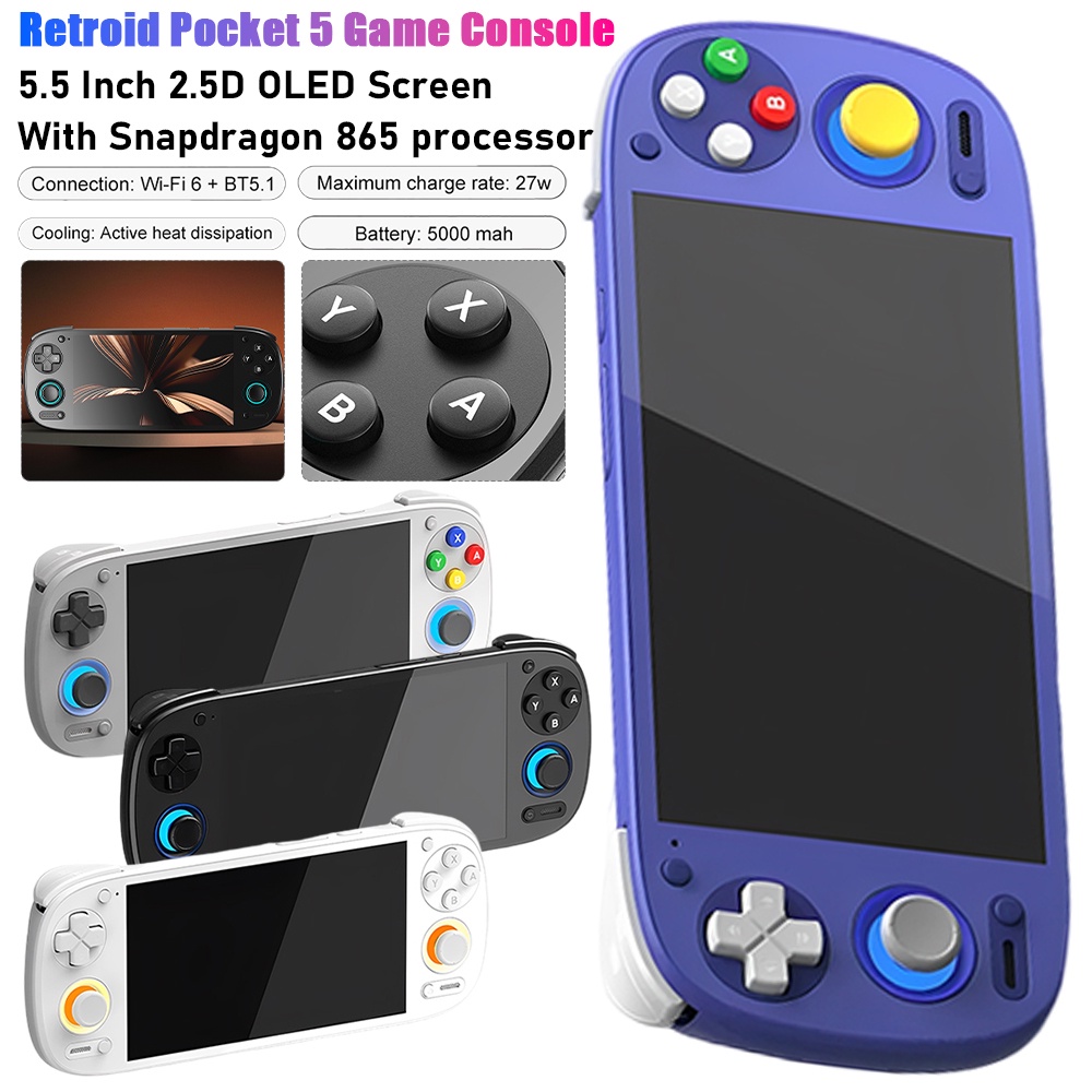 Jual Retroid Pocket 5 Game Console 5.5inch SD865 Retro Handheld Video ...