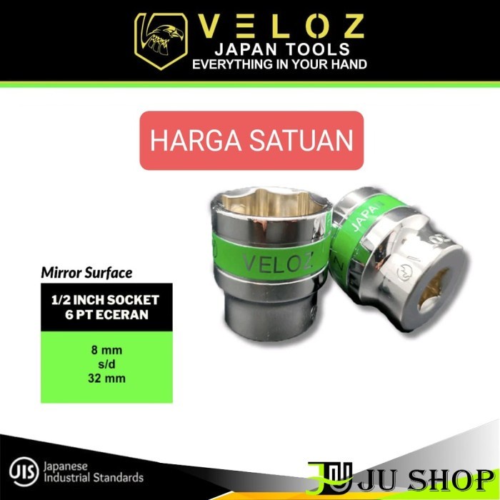 Jual VELOZ ECERAN 1/2" 6PT mata sock 21 22 23 24 25 26 MM kunci socket sok | Shopee Indonesia