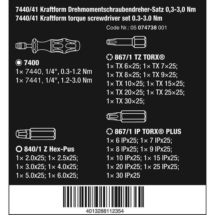 Jual MIRAI - Obeng Torsi Set Wera 05074738001 Torque Screwdriver 0.3-3. ...