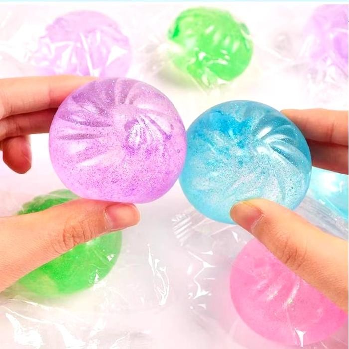 Jual Squishy Slow Rising Mess Ball Gliter Dimsum Bulat / Squishy Gulali ...
