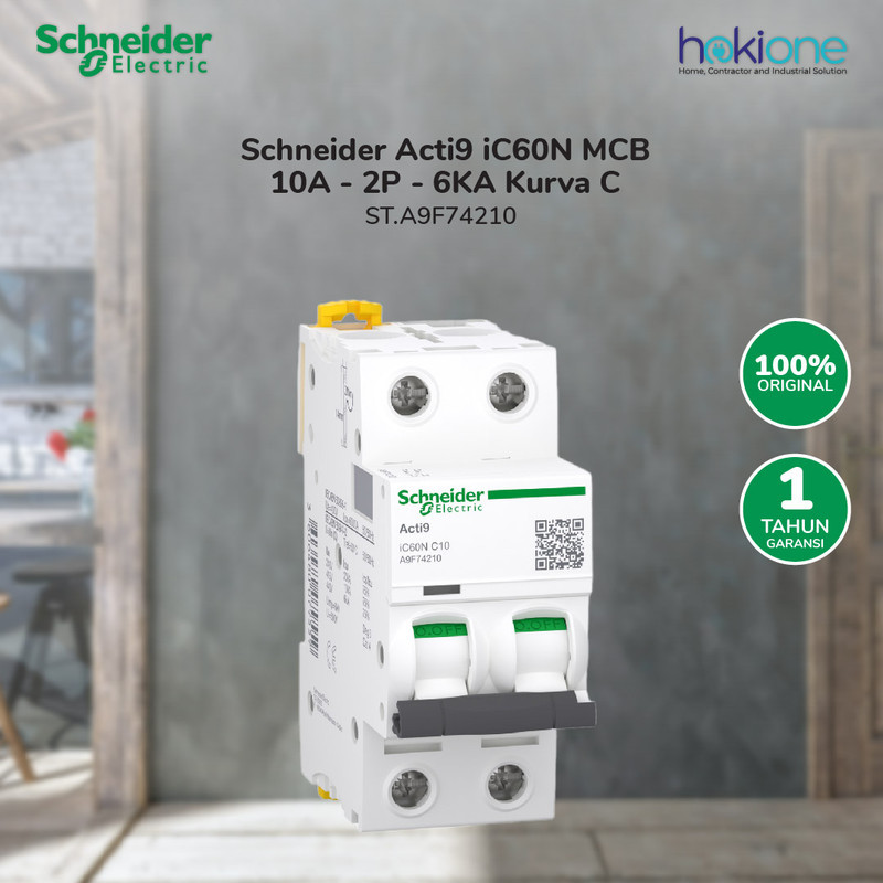 Jual Schneider Acti9 iC60N MCB 2P 10A 6kA Kurva C - A9F74210 | Shopee Indonesia
