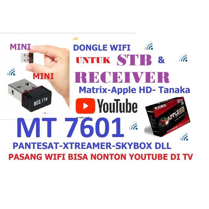 Jual Lumivo- MINI USB Dongle WIFI STB Mediatek MT7601 untuk matrik ...