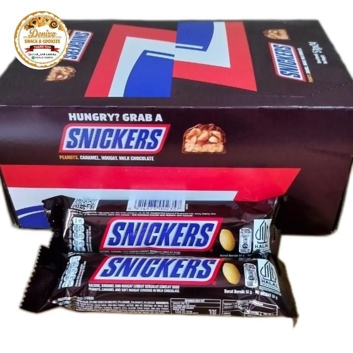 Jual SNICKERS COKELAT 35 GRAM 51 GRAM - 1 BOX (ISI 24 PCS) | Shopee ...