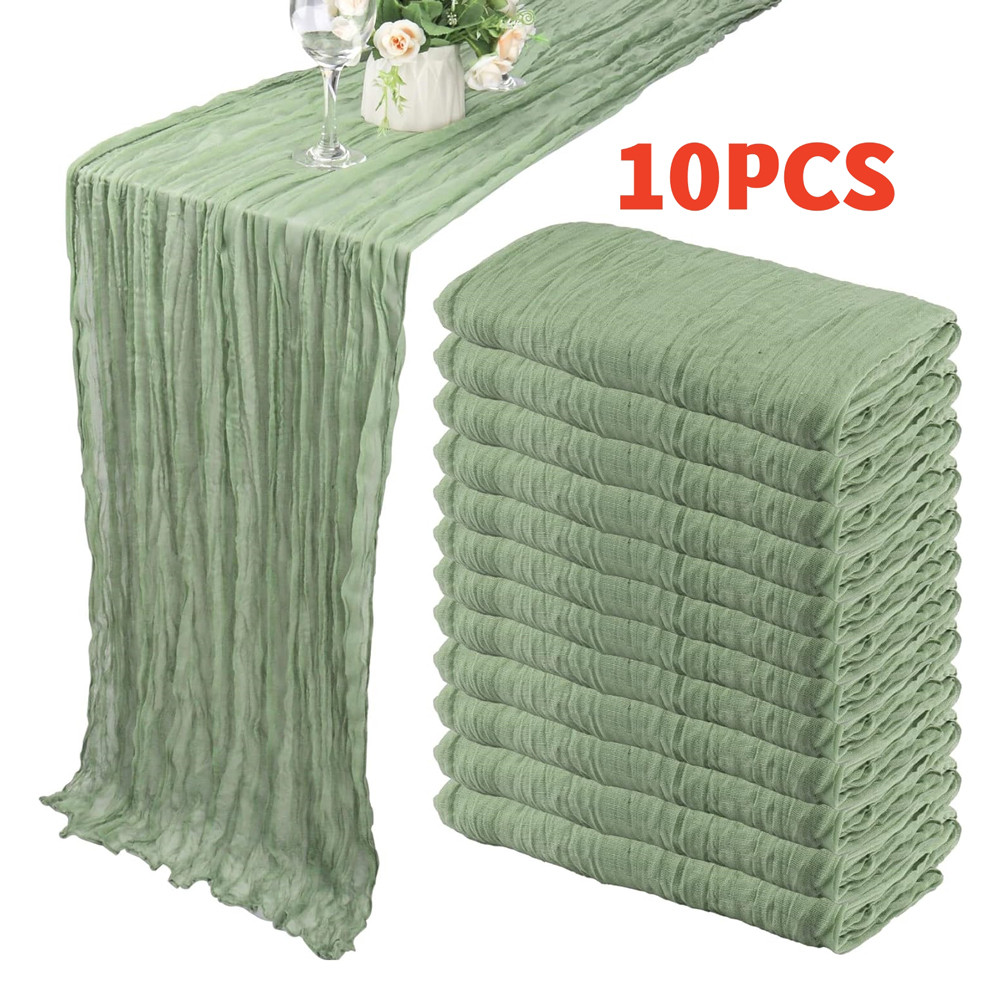 Jual 10Pcs Cheesecloth Table Runner Boho Gauze Table Runner 40x270cm ...