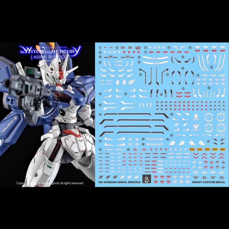 Jual HG GUNDAM AERIAL REBUILD WATER DECAL GHOST CUSTOM DECAL | Shopee ...