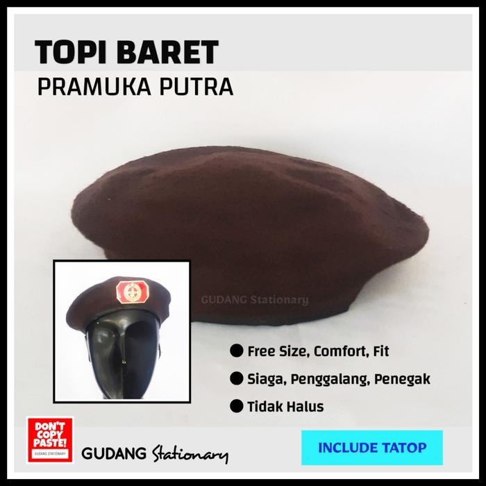 Jual Komplit- Topi Baret Pramuka + Pin Tatop Hijau Kuning | Shopee ...
