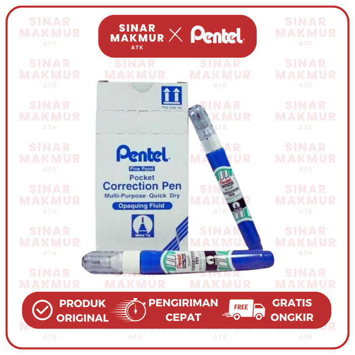 Jual Correction Pen/Correction Fluid/Tipex Cair Pen Pentel ZL62W (Pcs ...