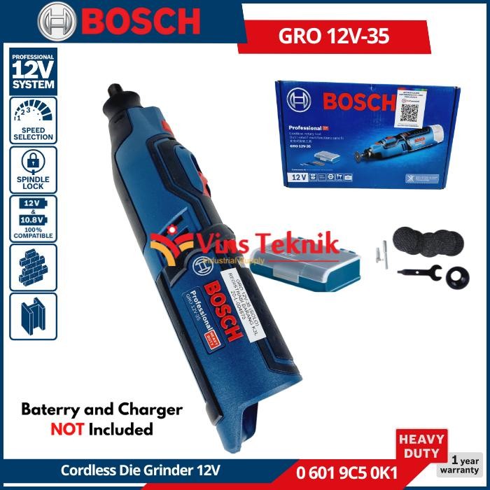 Jual Bosch GRO 12V-35 Cordless Mesin Gerinda Tuner Rotary Tool Mini Die ...