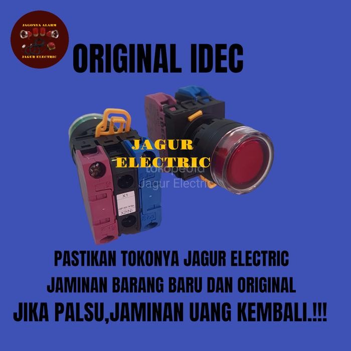 Jual YW1L-MF2E PUSH BUTTON LAMP IDEC 220/24V 1NO+1NC+LAMP | Shopee ...