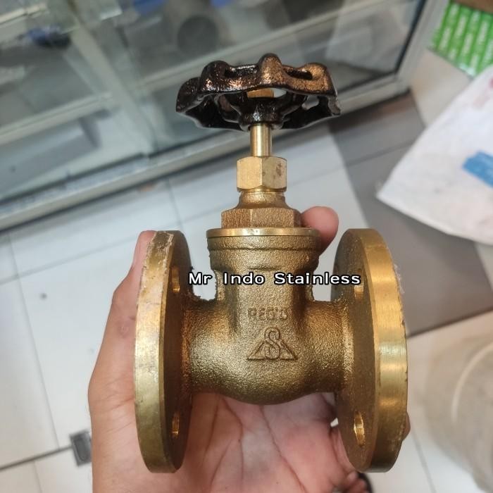 Jual New Gate Valve Kuningan 5K 1" Inch / Gate Valve Flange 5K Bronze ...