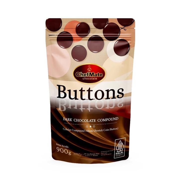 Jual CHEFMATE BUTTONS 900G COKLAT COMPOUND HITAM BENTUK KOIN DARK ...