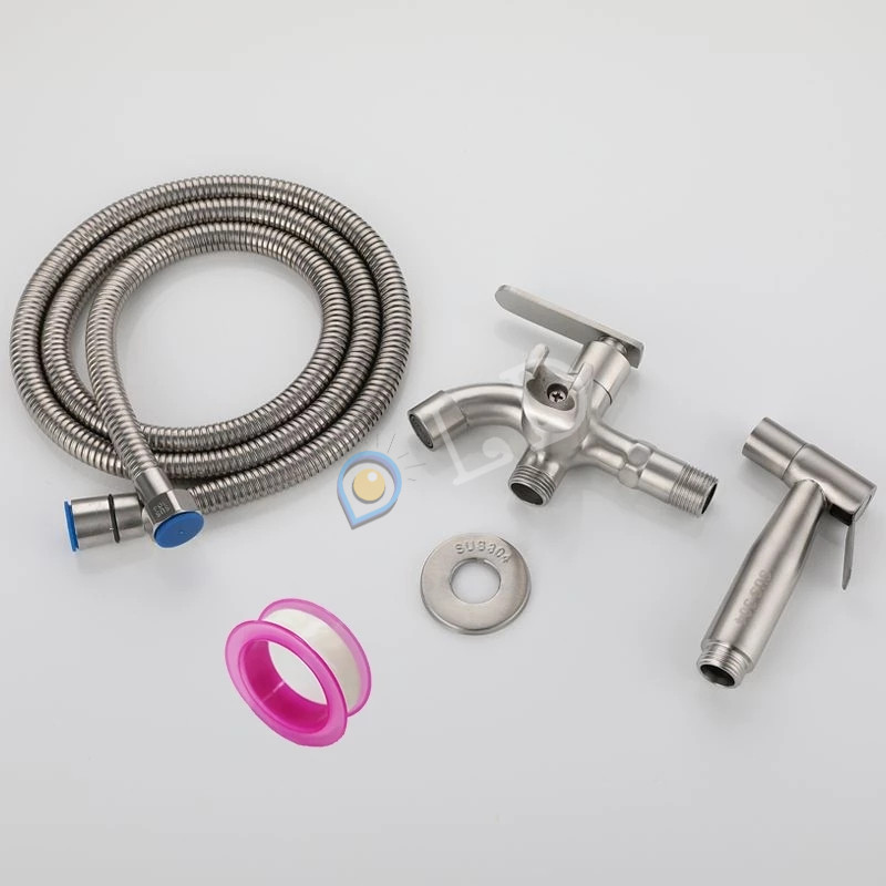 Jual [COD] Kran Cabang SUS 304 dan Jet Shower Toilet Hitam Matte 1/2 ...