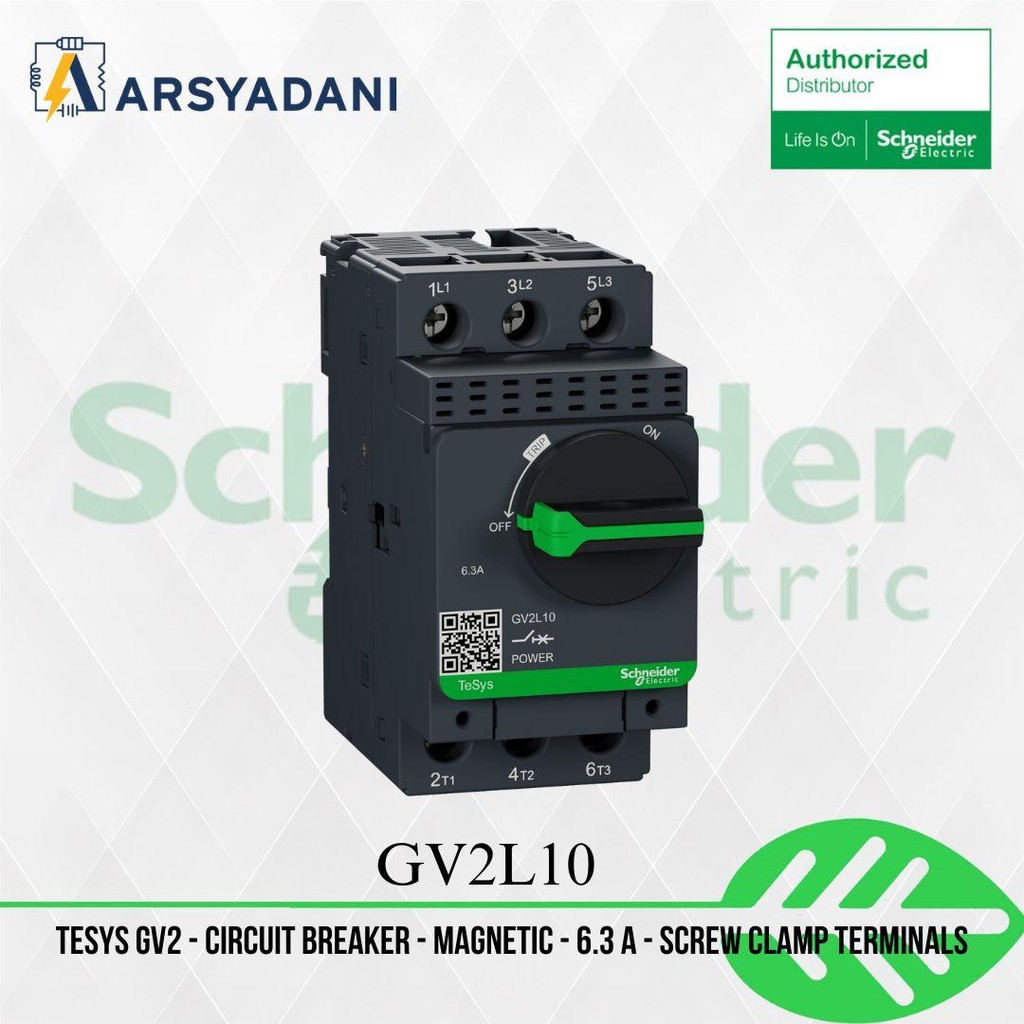 Jual GV2L10 - TeSys GV2 - Circuit breaker - magnetic - 6.3 A - screw ...