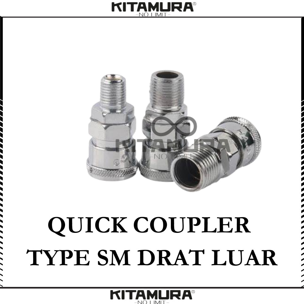 Jual SM 40 Quick Coupler Angin Type SM40 Female Connector Drat Male 1/2 ...