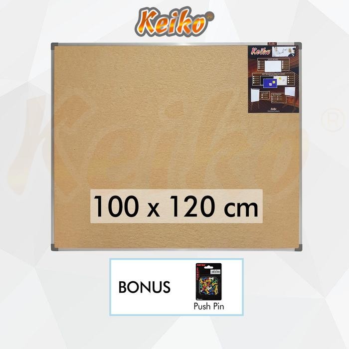 Jual Softboard Cork Pin Board / Papan Mading Gantung Keiko 100 x 120 cm ...