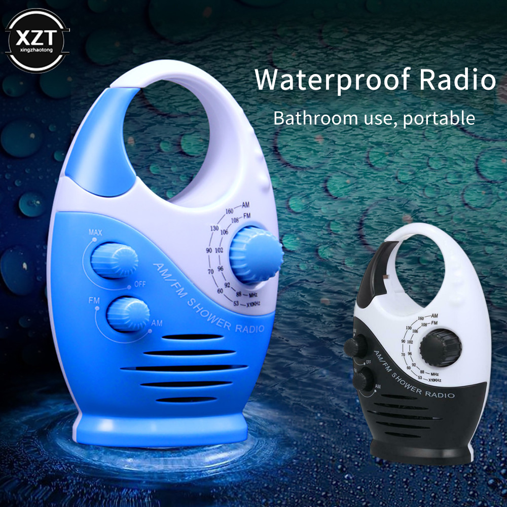 Jual Waterproof Portable FM AM Radio Shower Music Hanging Radio Suit ...