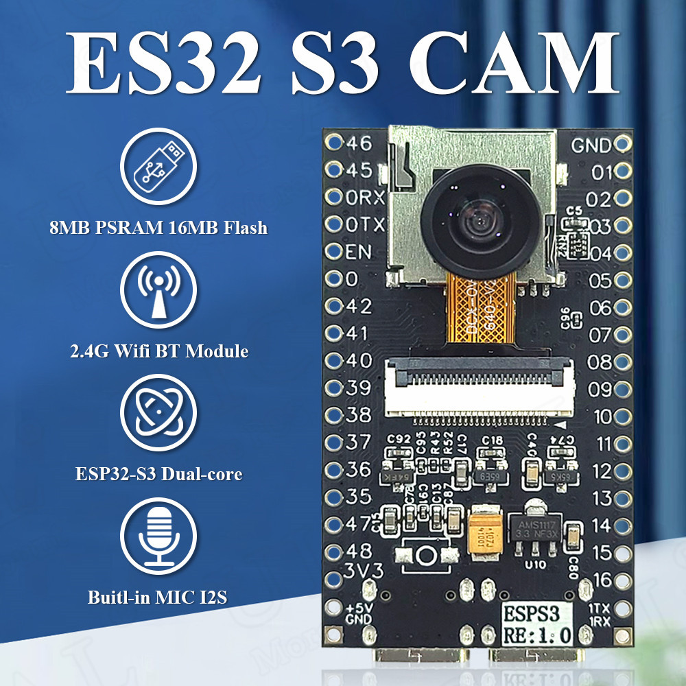 Jual Esp32-S3 Development Board 2.4G Wifi Bt Module With Mic Ov2640 Camera Module New Esp32 S3 ...