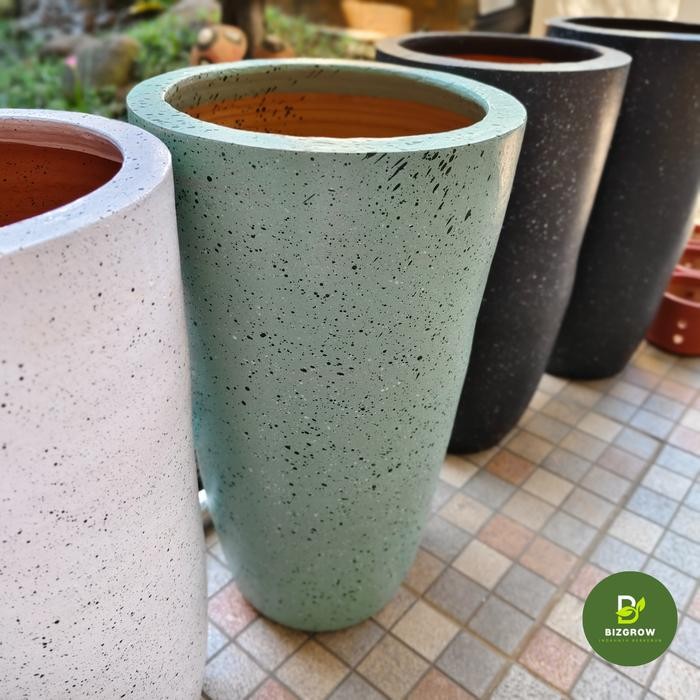 Jual Pot Kapsul Silinder 30X60Cm Pot Tanah Liat Motif Terazzo Teraso ...