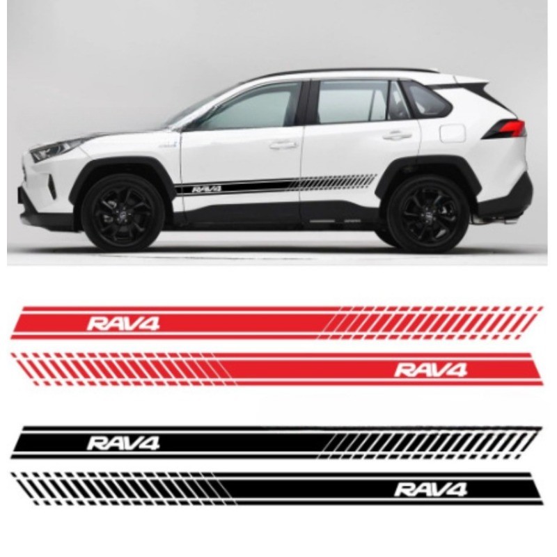 Jual 2pcs Car Side Stripe Side Skirt Graphic Car Stickers for RAV4 ...