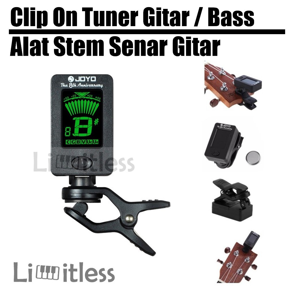 Jual Tuner Clip On / Alat Senar Gitar Bass Ukulele la / Violin | Shopee ...