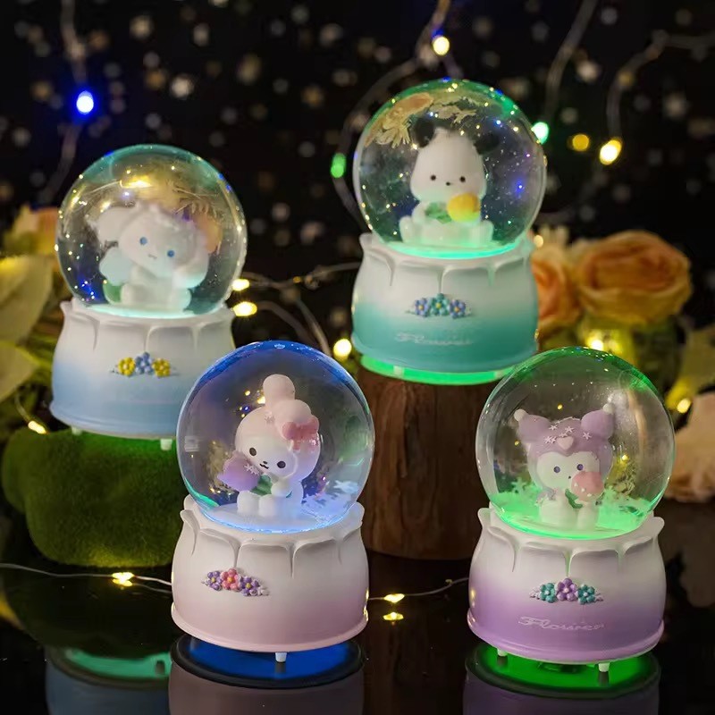 Jual Snowball Pajangan Bola Kaca Music Box Bola Kristal Salju Lampu ...