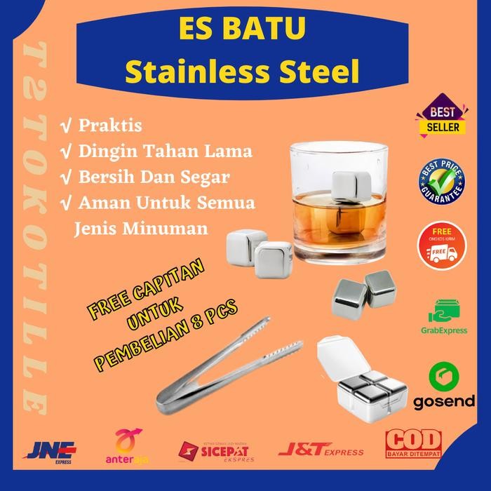 Jual Harga Promo Es Batu Stainless Steel Pendingin Minuman Tahan Lama ...