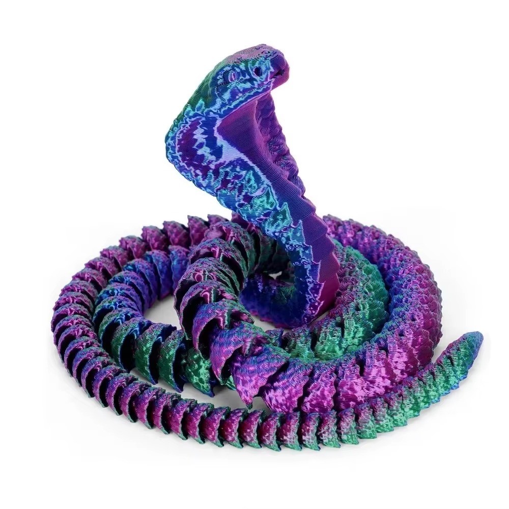 Jual 25/55Cm 3D Printed Models Snake Figurine Movable Joint Simulation ...