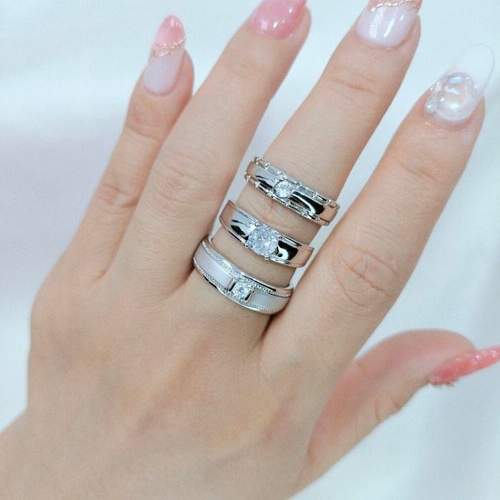 Jual JTTOP" CINCIN NIKAH SILVER SIMPLE WEDDING RING MATA SATU PERHIASAN ...