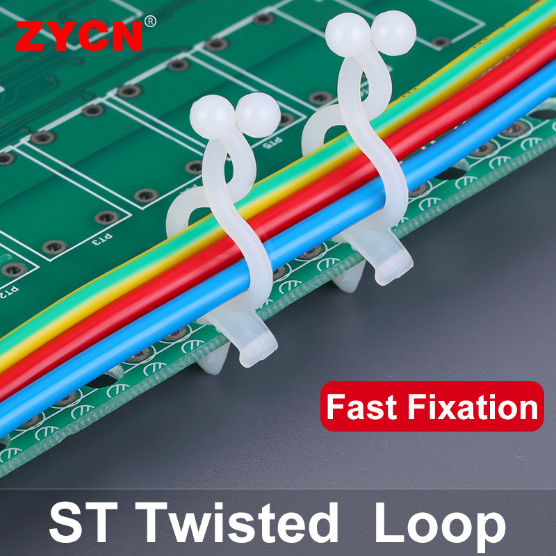 Jual 100PCS Twisted Wire Plastic Isolation Column Cable Tie Buckle ...