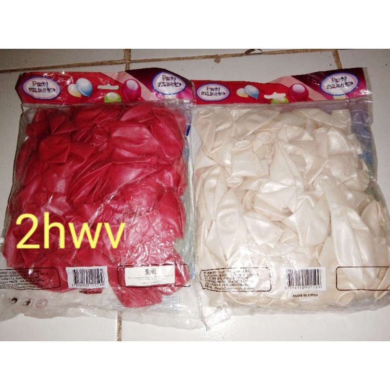 Jual Balon Polos Metalic, Merah, Putih, Isi 50 (Repack) | Shopee Indonesia