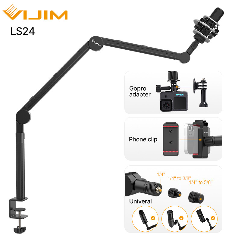 Jual Vijim LS24 LS25 Microphone Boom Arm Stand Heavy Duty Desktop ...