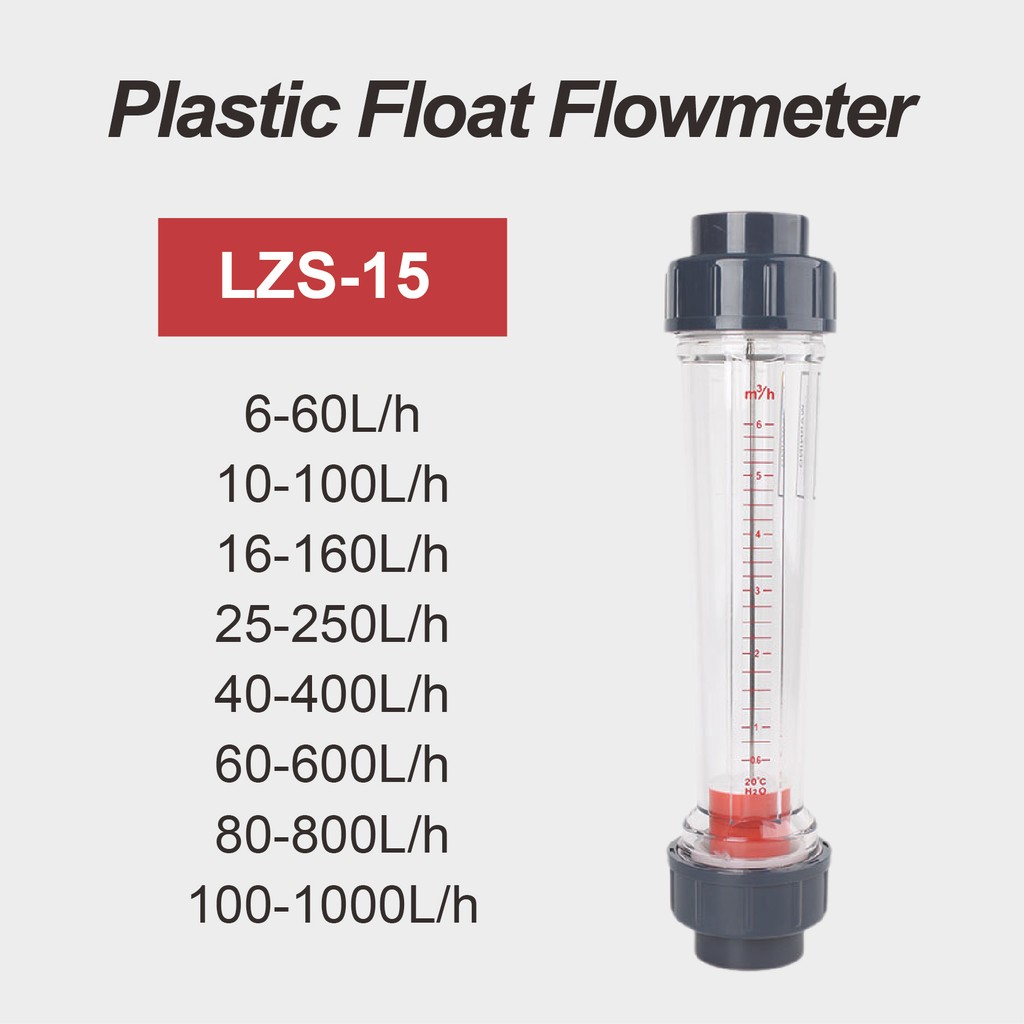 Jual Lzs-15 Flow Meter Plastic Tube Rotameter For Liquid Measurement ...